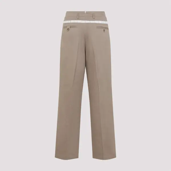 MAISON MARGIELA Beige Cotton Pants - Multicolor