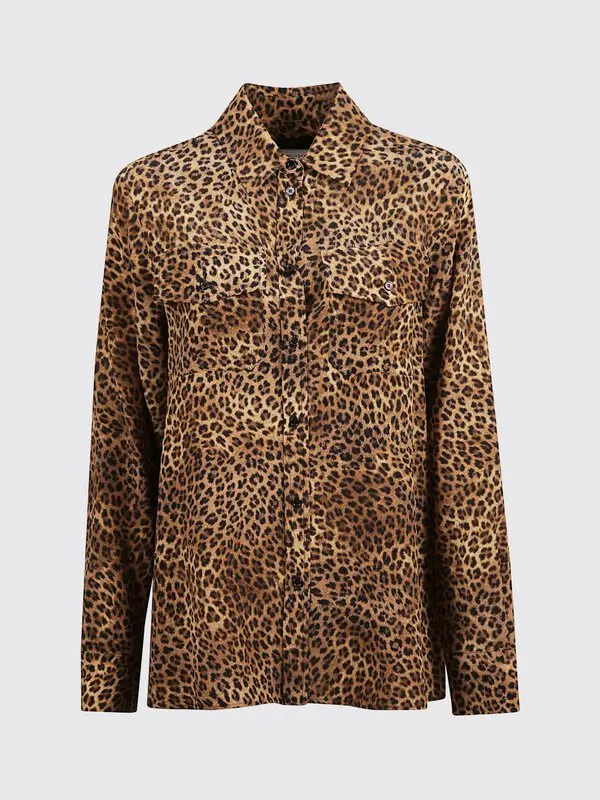 Max Mara Leopard Print Silk Shirt - Brown