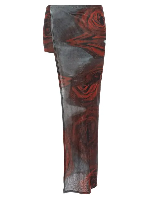 JEAN PAUL GAULTIER The Red Blurry Roses" Print Skort - Multicolor