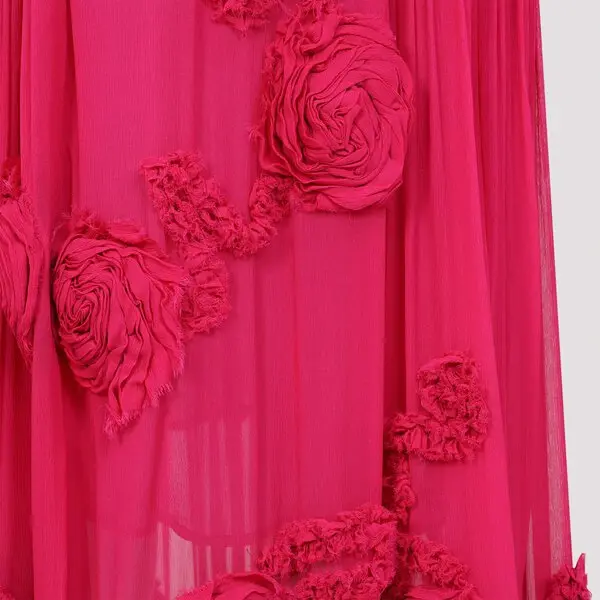 Dries Van Noten Drina Fuchsia Viscose Midi Dress - Multicolor