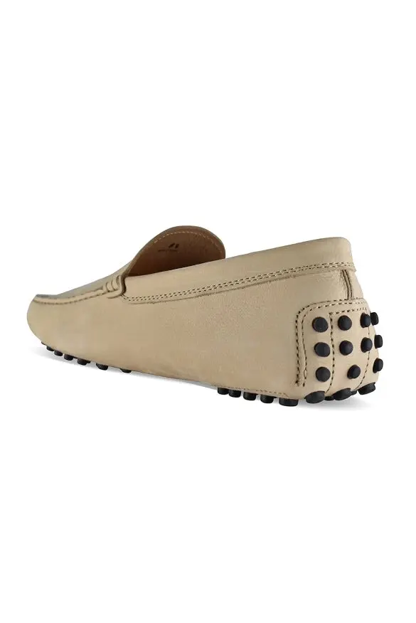 TOD'S Suede Calf Leather Gommino Loafers - Cream