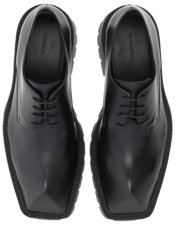 Balenciaga Leather Moccasin Derbies