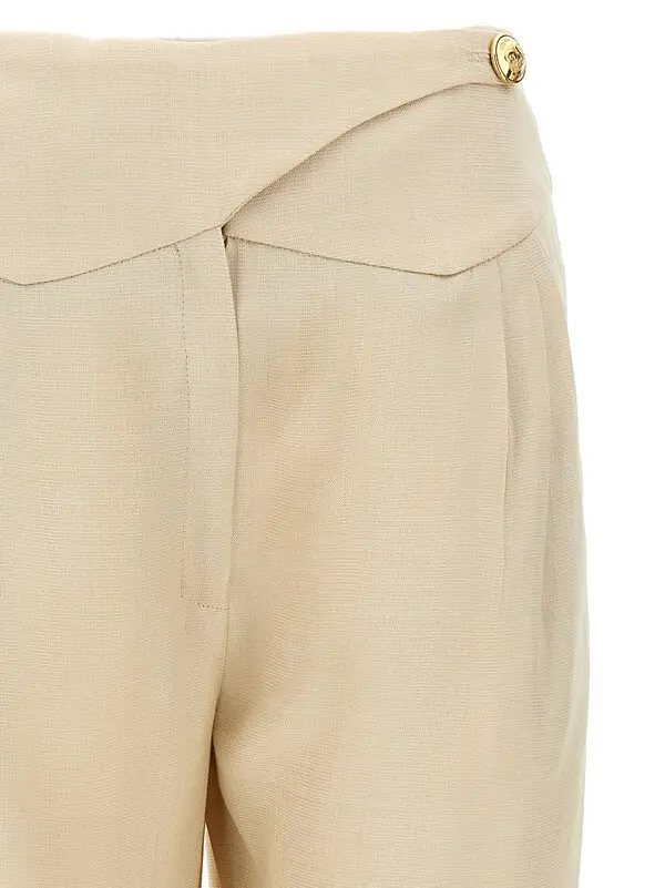 BLAZÉ MILANO Sheena Basque' High Waist Pleated Pants - Cream