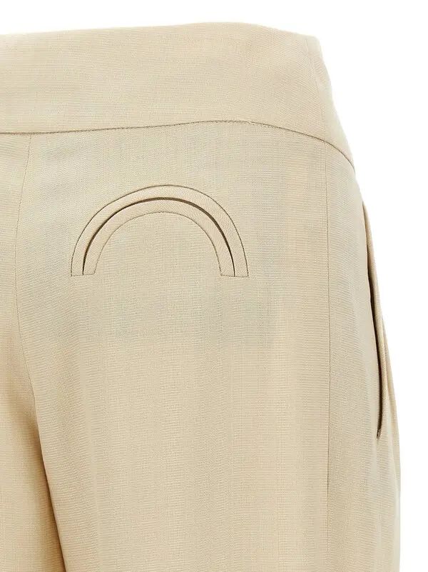BLAZÉ MILANO Sheena Basque' High Waist Pleated Pants - Cream