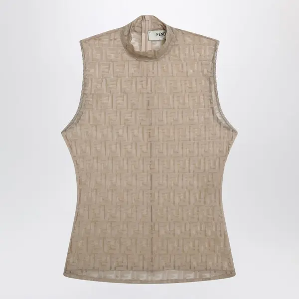 Fendi Ff Motif Sleeveless High Neck Top