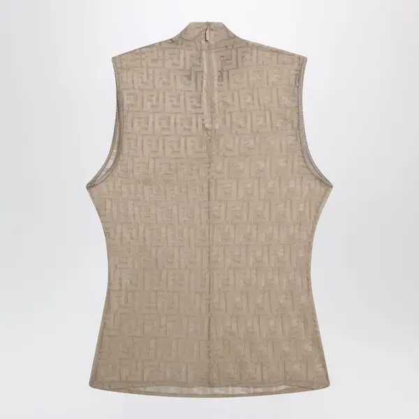 Fendi Ff Motif Sleeveless High Neck Top