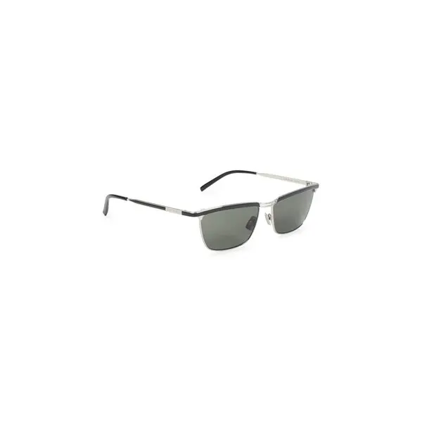 Saint Laurent Grey Metallic Sunglasses - Silver