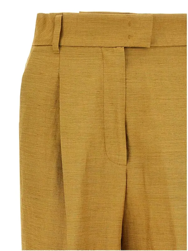 Max Mara Efedra High-waisted Silk Blend Pants - Gold