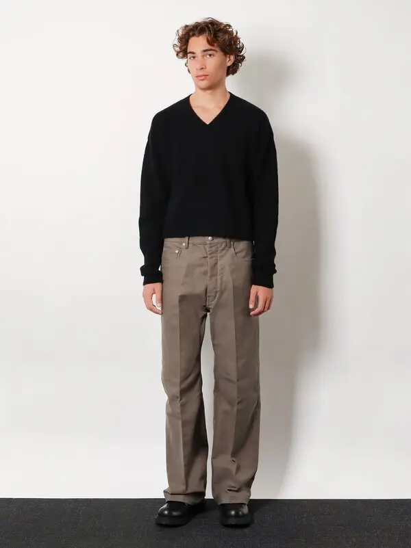 Rick Owens Wide Leg Cotton Trousers - Multicolor