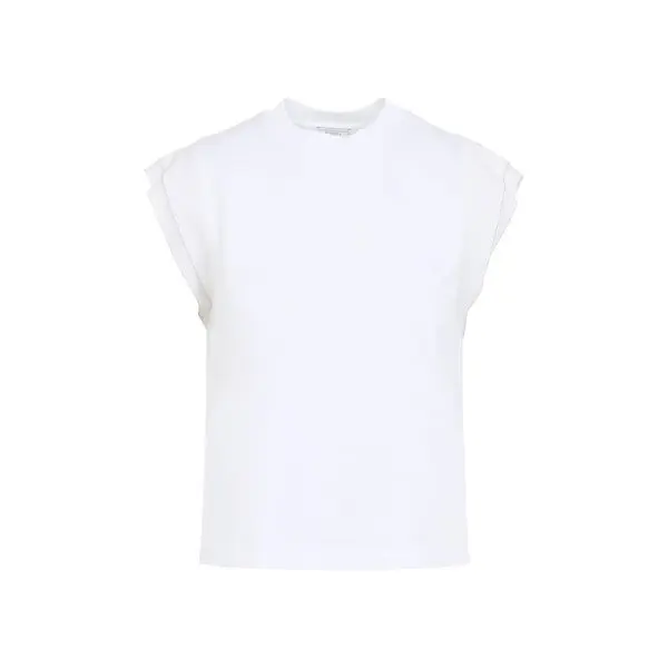 Peserico Cotton Top With Silver-toned Sleeve Details