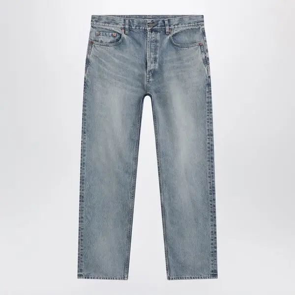Saint Laurent Mick Long Jeans In South Denim - Blue