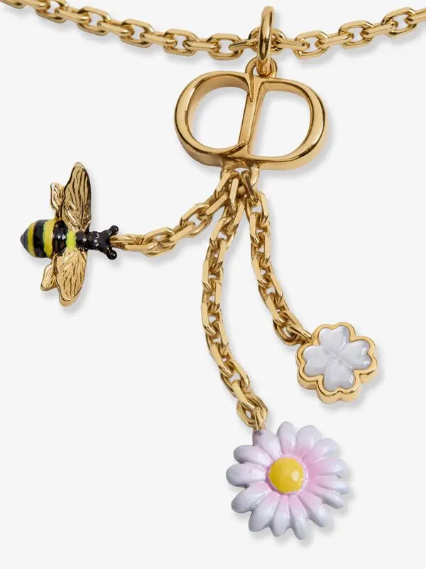 Dior Cd Garden Necklace With Bee And Flower Charms