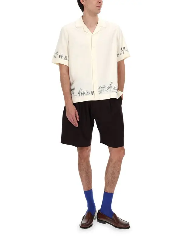 Paul Smith Linen Shorts - Brown