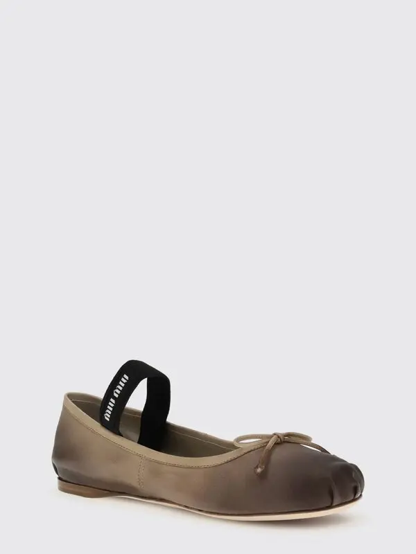 Miu Miu Calf Leather Ballet Flats - Cream