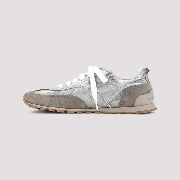 Brunello Cucinelli Titanium Grey Leather Sneakers