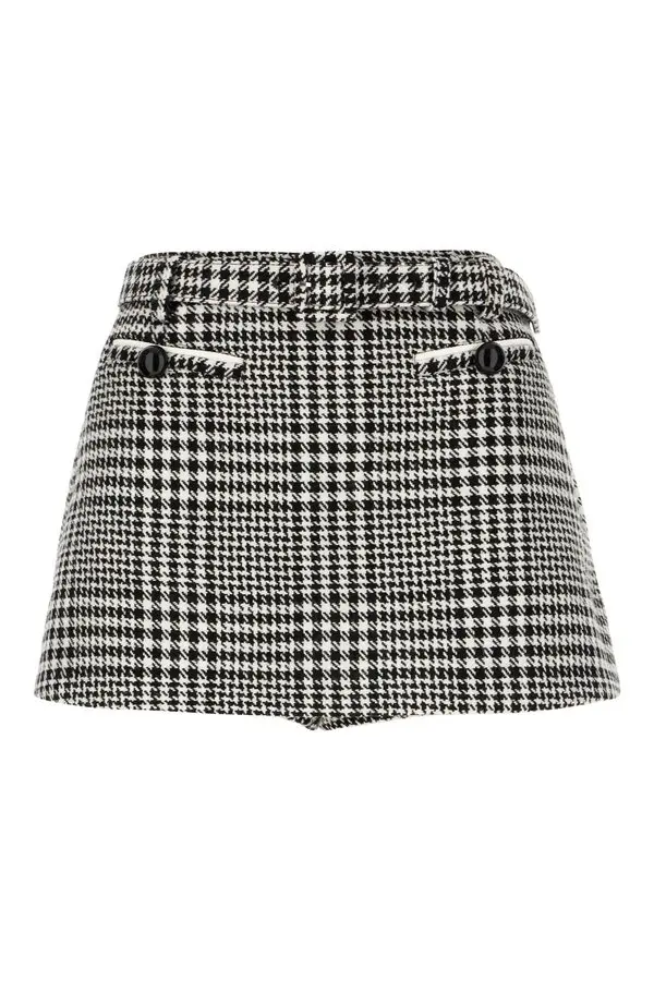 SELF-PORTRAIT Houndstooth Tailored Shorts