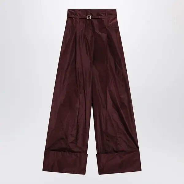 Fendi Burgundy Taffeta Trousers