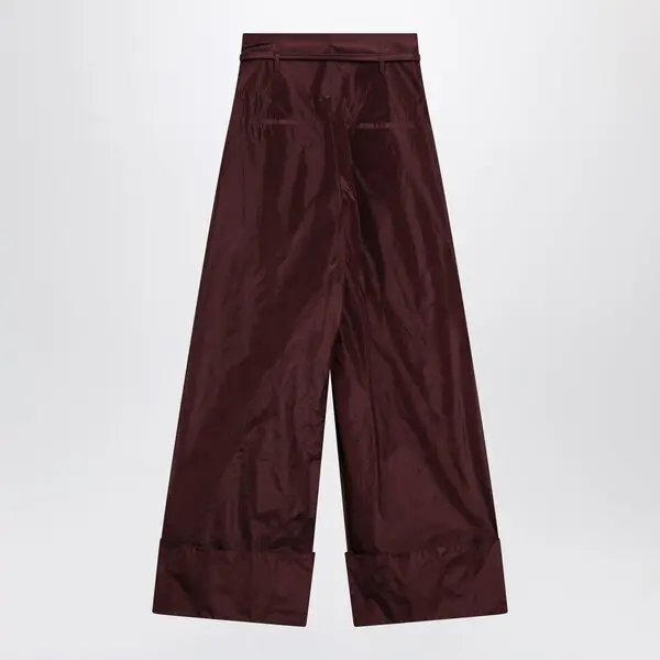 Fendi Burgundy Taffeta Trousers