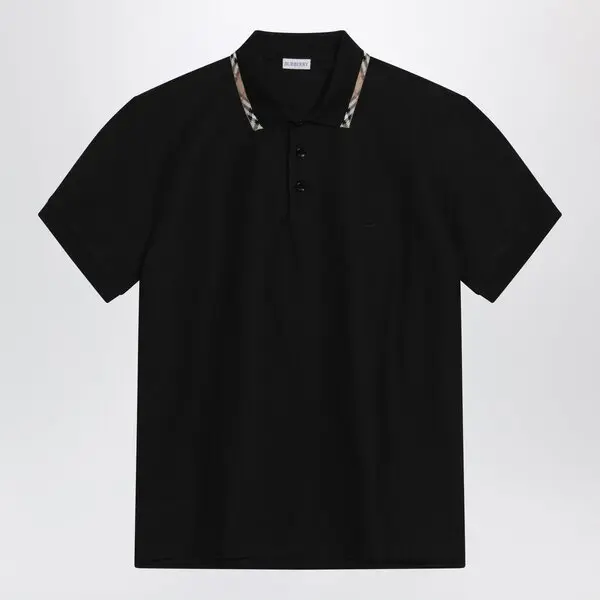 Burberry Cotton Polo With Check Detail