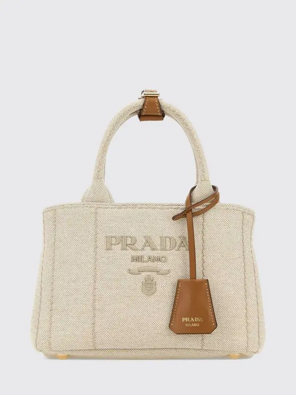 Prada Woven Tote Bag - Cream