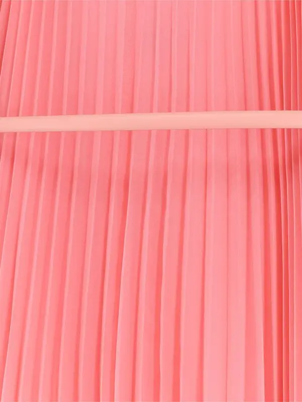 Max Mara Pleated V-neck Dress With Belt - Pink
