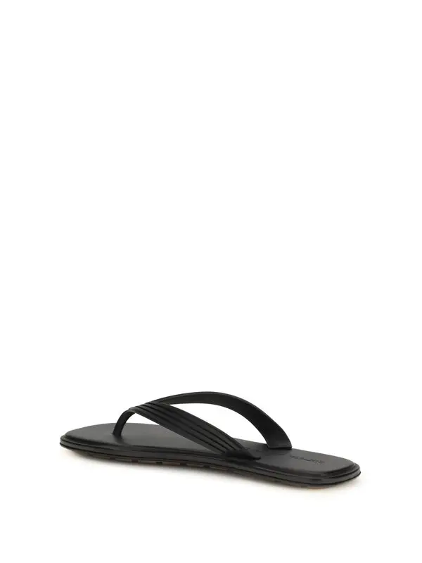 Bottega Veneta Sampieri Thong Slippers - Black