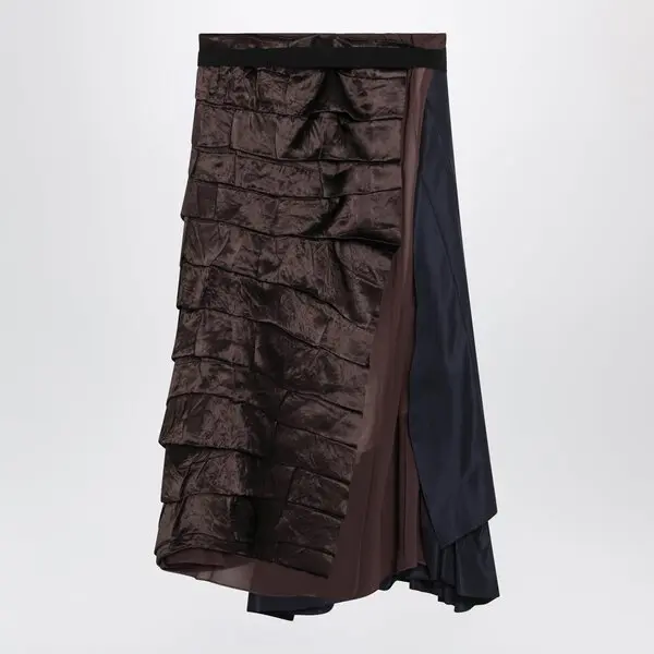 Prada Patchwork Faille Wrap Skirt - Blue