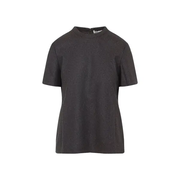 Carven Fitted Virgin Wool T-shirt - Brown