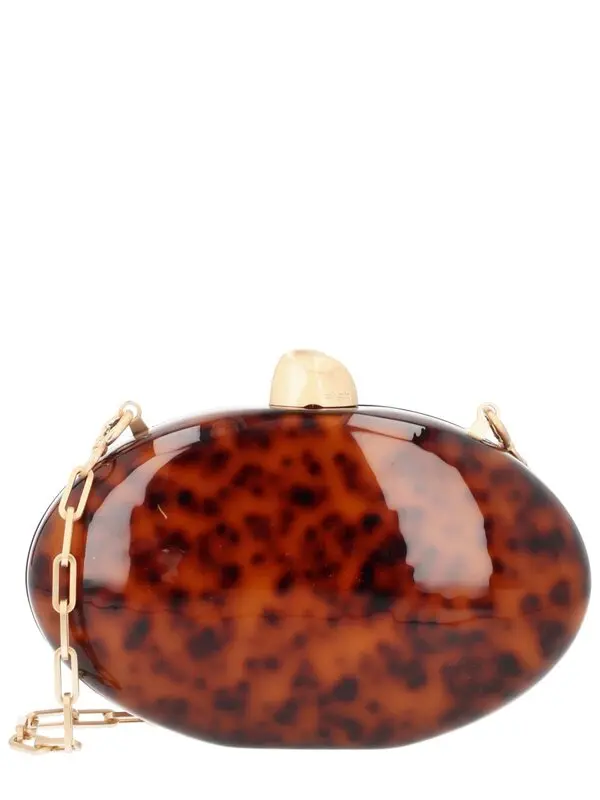 Cult Gaia Eviana Clutch With Chain Strap - Brown