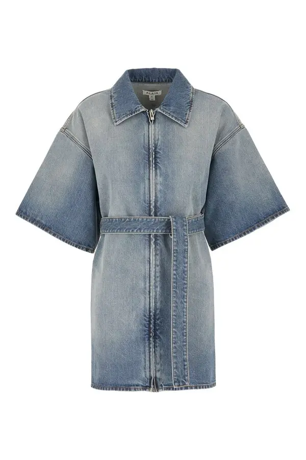 Alaïa Belted Denim Dress
