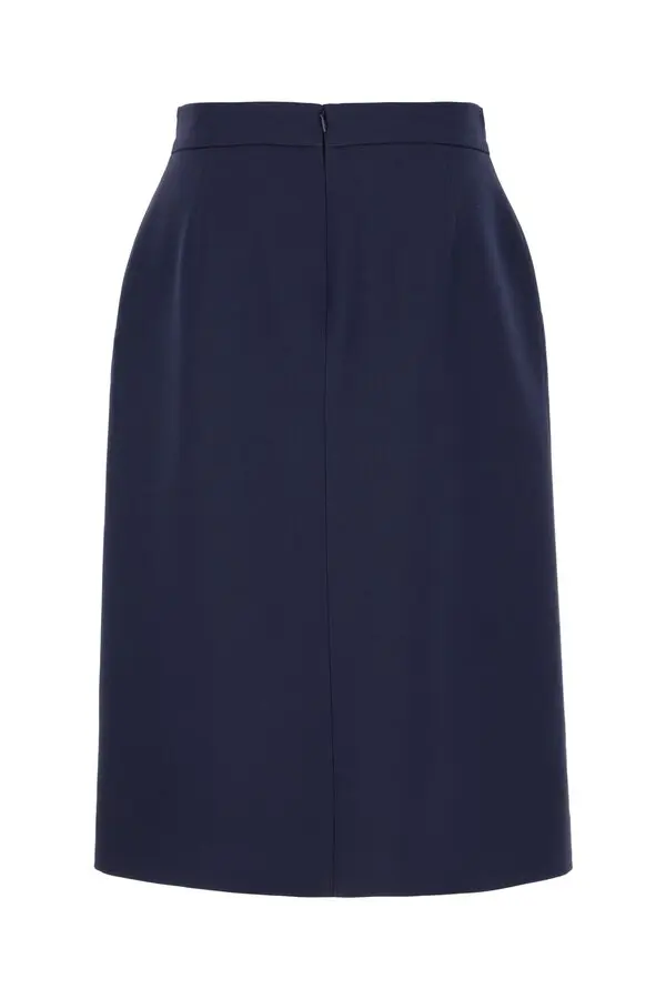 Valentino Garavani Navy Skirt With White Belt Detail - Multicolor