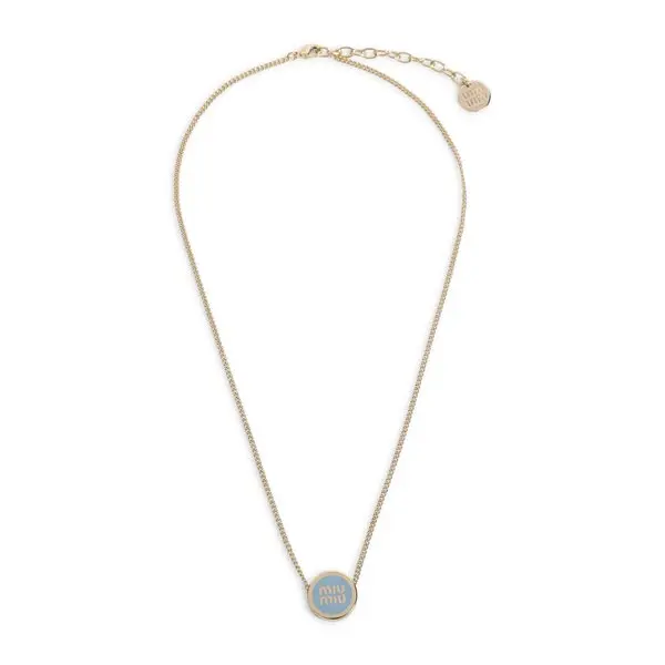 Miu Miu Celeste Brass Necklace - Blue
