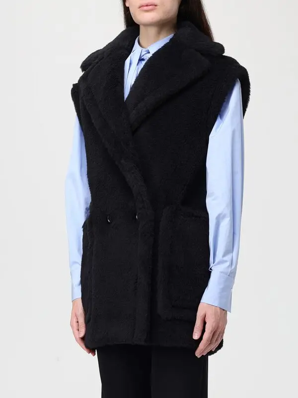 Max Mara Sleeveless Fur Vest - Black