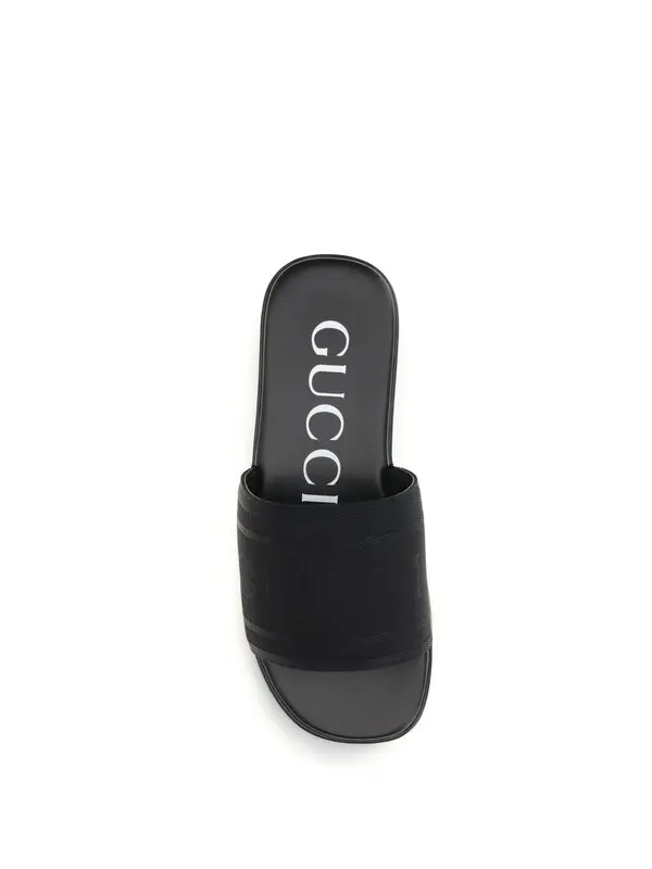 Gucci Jacquard Fabric Slide Sandals