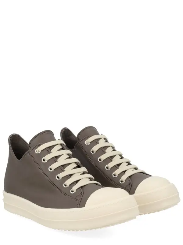 Rick Owens Low Top Leather Sneakers - Gray