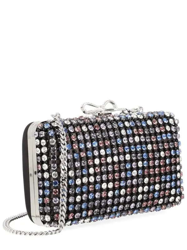SELF-PORTRAIT Crystal Embellished Chainmail Clutch - Multicolor