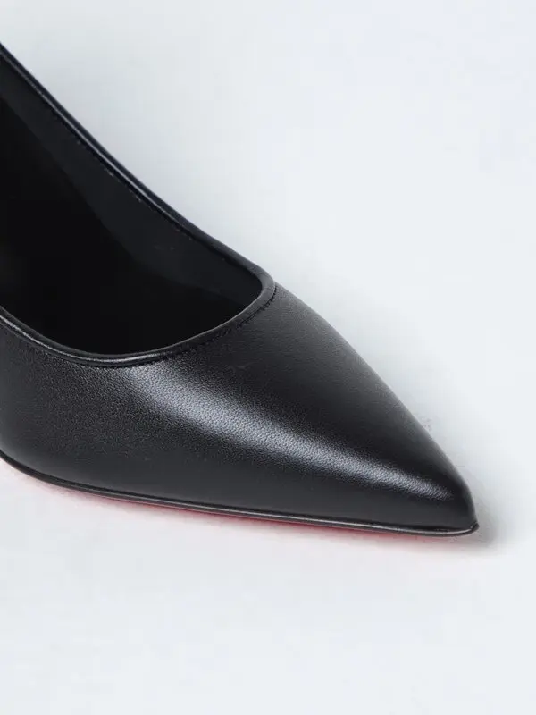 CHRISTIAN LOUBOUTIN Lambskin Leather Pointed Toe Pumps - Black