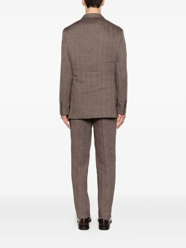 Brunello Cucinelli Wool And Linen Double-breasted Suit