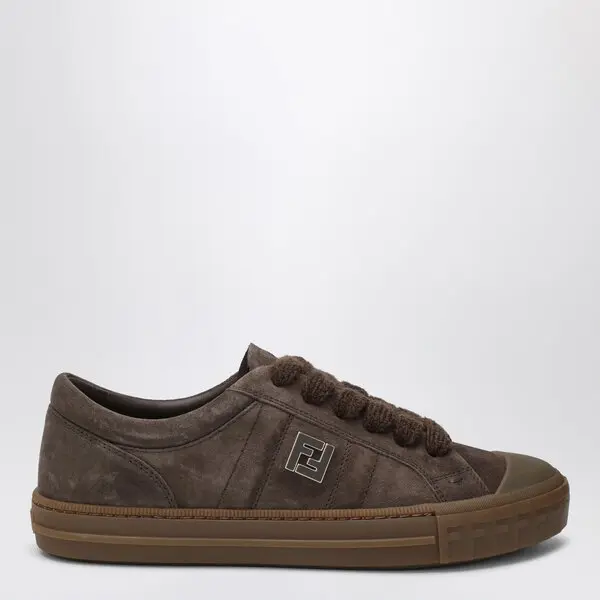 Fendi Suede Low-top Trainers With Ff Detail - Brown