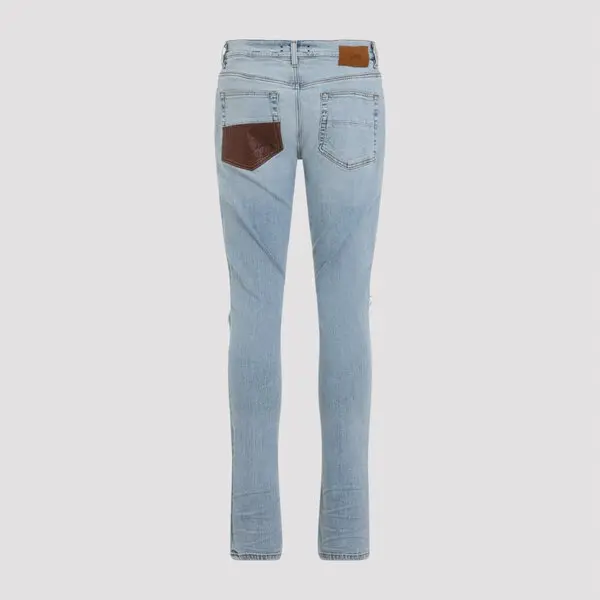 Amiri Mx1 Crochet Leather Jeans - Blue