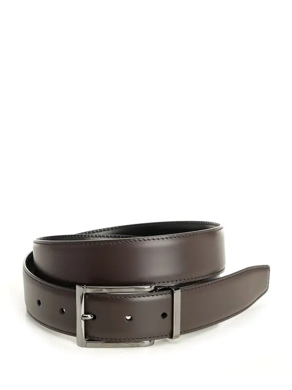 FERRAGAMO Reversible Leather Belt - Black