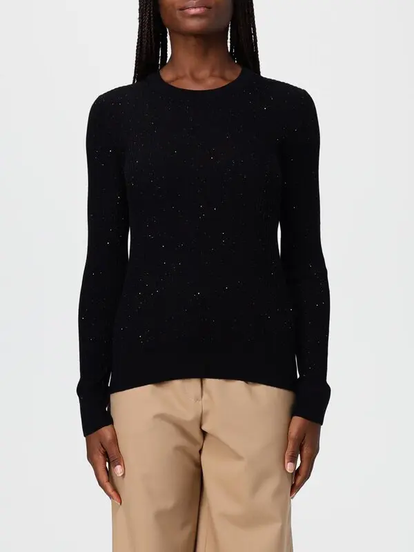 Max Mara Ribbed Sweater With Embellishments - Black