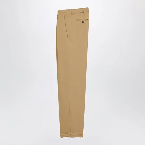 Saint Laurent High-waisted Tailored Wool Trousers With Belt
