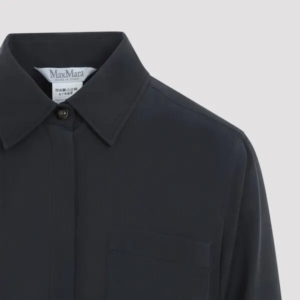 Max Mara Washed Silk Shirt - Black