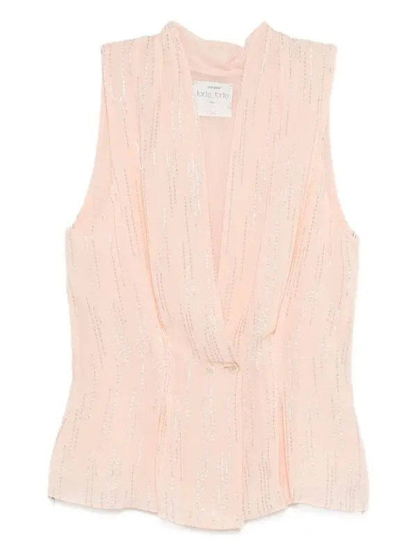 FORTE_FORTE V-neck Sleeveless Peplum Vest