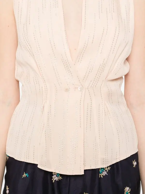 FORTE_FORTE V-neck Sleeveless Peplum Vest