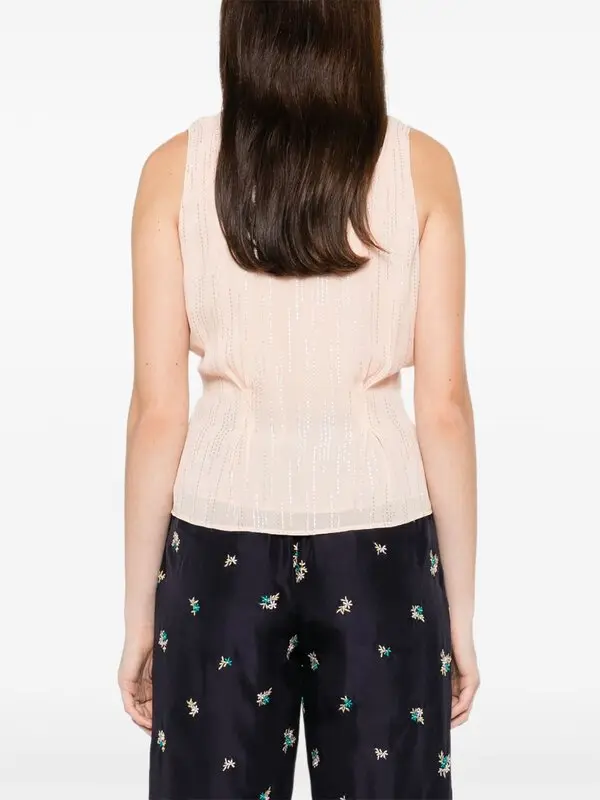 FORTE_FORTE V-neck Sleeveless Peplum Vest