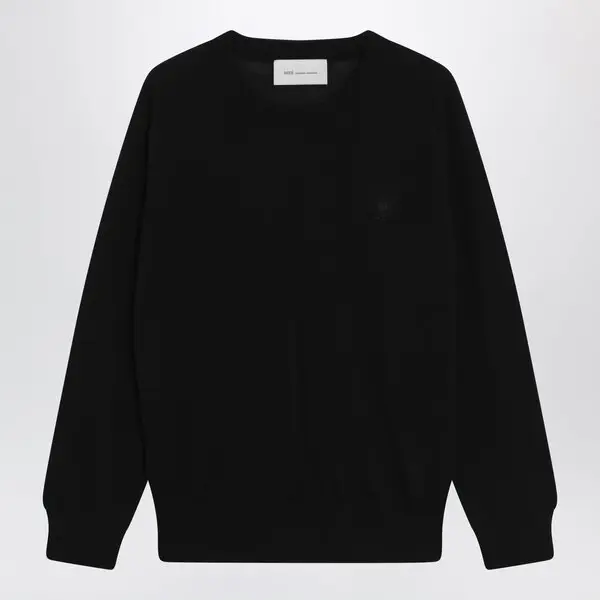 AMI Paris De Coeur Crewneck Sweater - Black