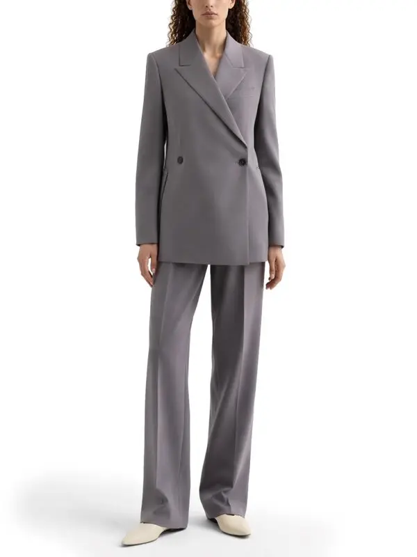 JIL SANDER Double-breasted Wool Jacket - Gray