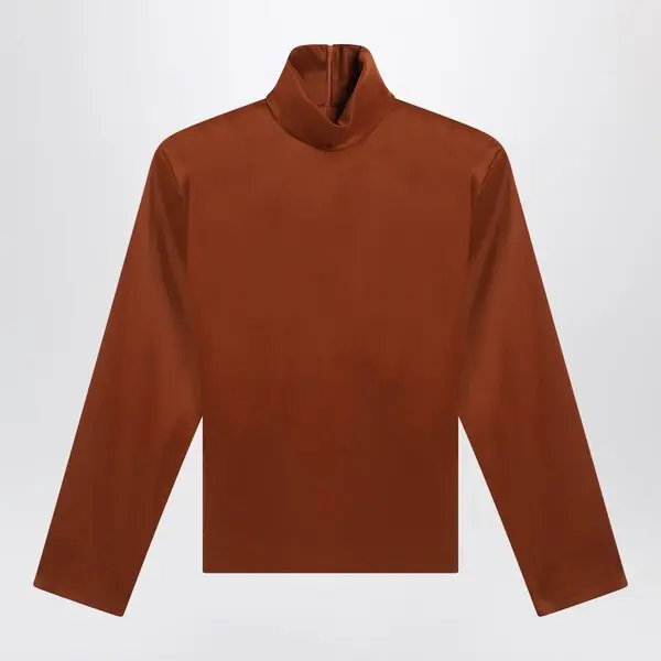 Saint Laurent Silk Blend Blouse - Brown